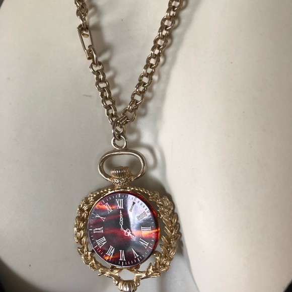 Vintage | Jewelry | Vintage Faux Pocketwatch Pendant Necklace | Poshmark